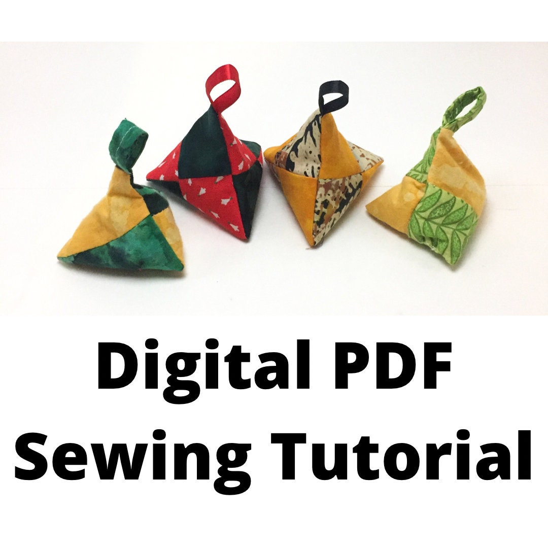Sachet Sewing Tutorial, Patchwork Pyramid Sachet Digital PDF Sewing Tutorial - Roots Stones & Bones