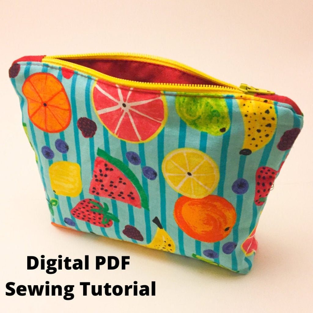 Zipper Pouch Sewing Tutorial, Easy Zipper Pouch Digital PDF Sewing ...